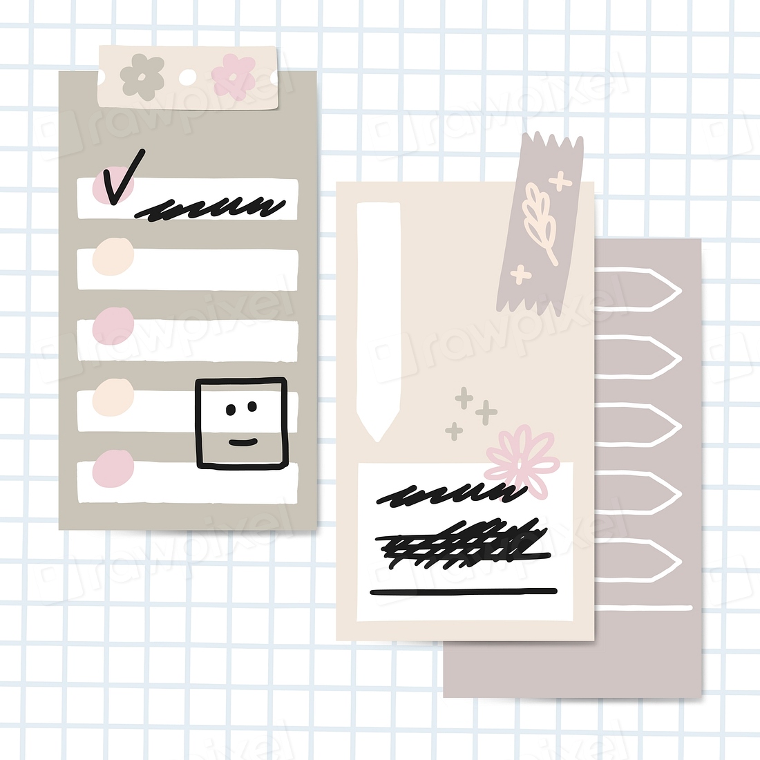 Sticky note doodle collection vectors | Free Vector - rawpixel