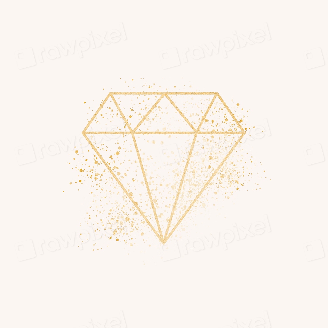 Shimmering golden geometric diamond vector | Premium Vector - rawpixel
