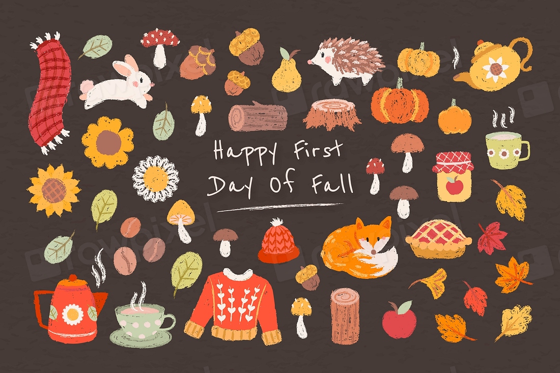 Autumn design elements vector set | Premium Vector - rawpixel