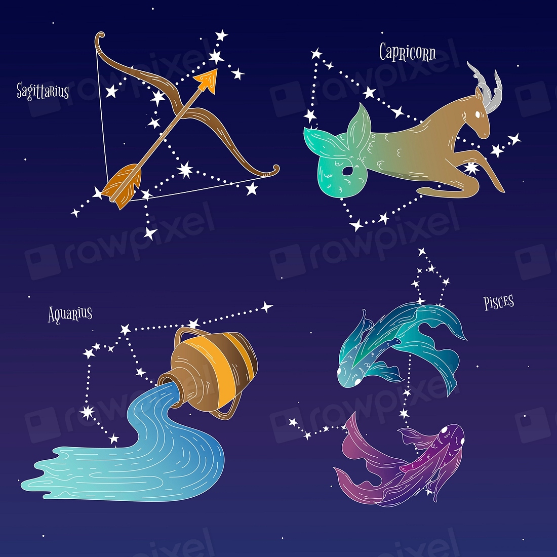 Astrological star signs vector set | Premium Vector - rawpixel