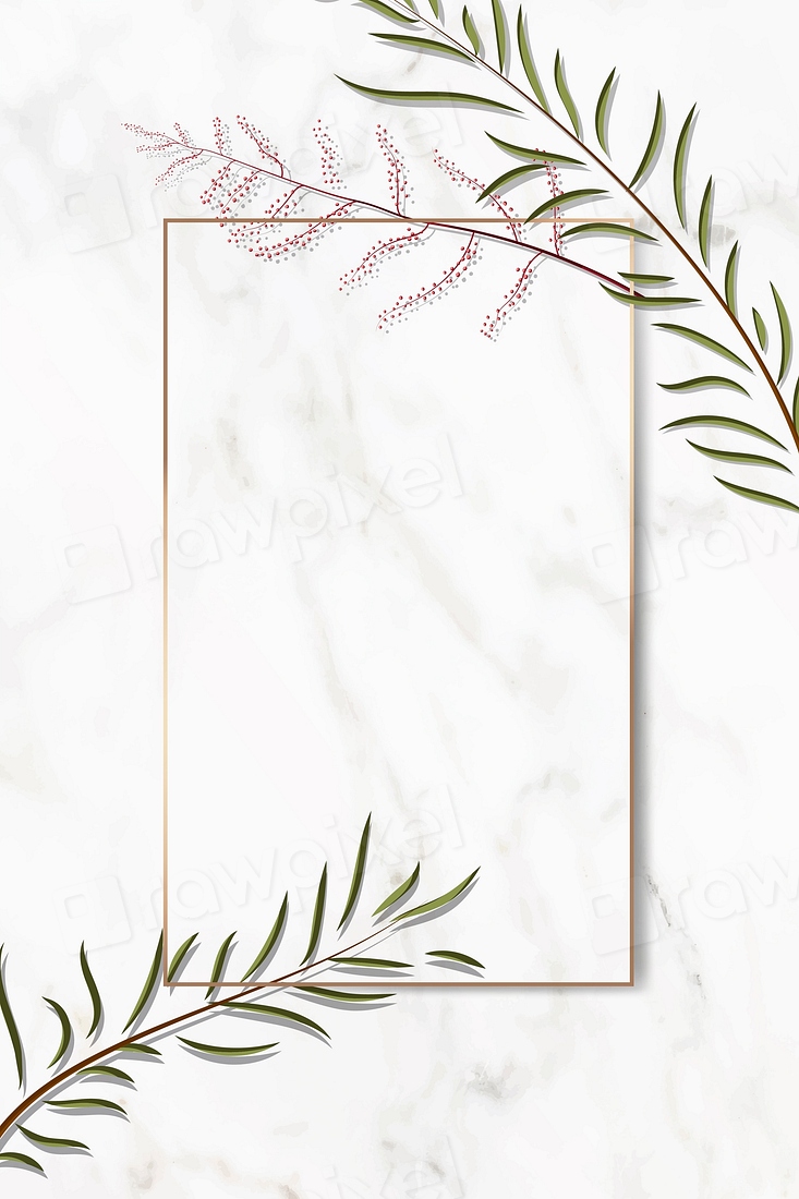 Blank rectangle leafy frame vector | Premium Vector - rawpixel