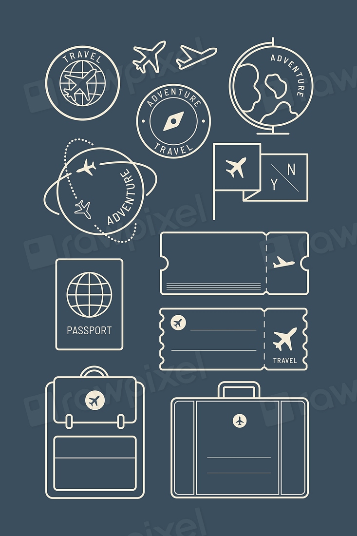 Travel stickers and badge set | Premium Vector - rawpixel
