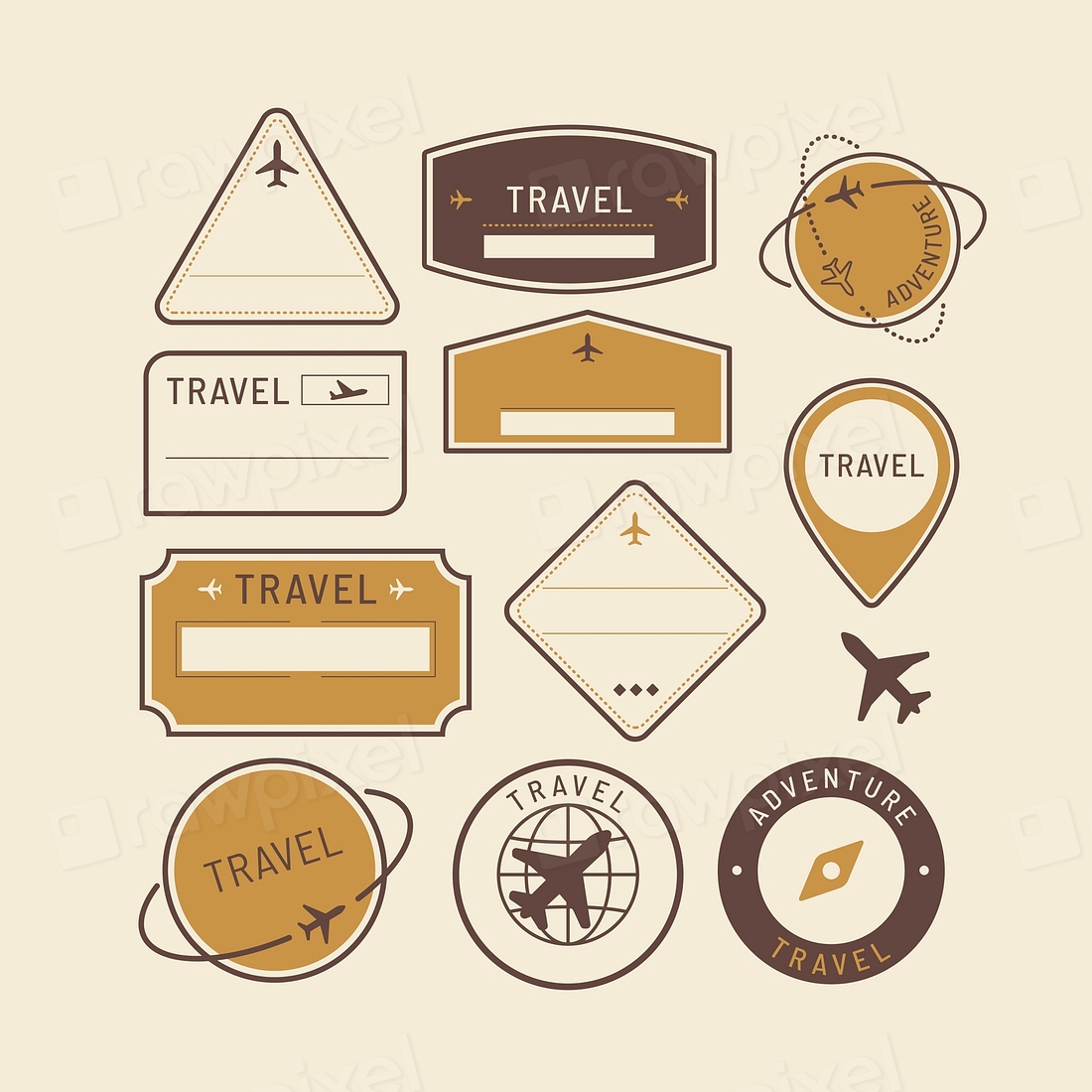 Travel stickers and badge set | Premium Vector - rawpixel