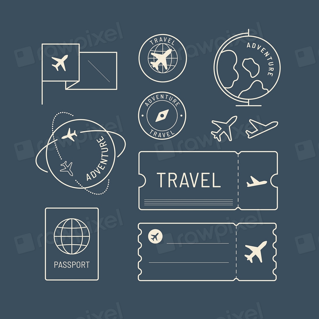 Travel stickers and badge set | Premium Vector - rawpixel