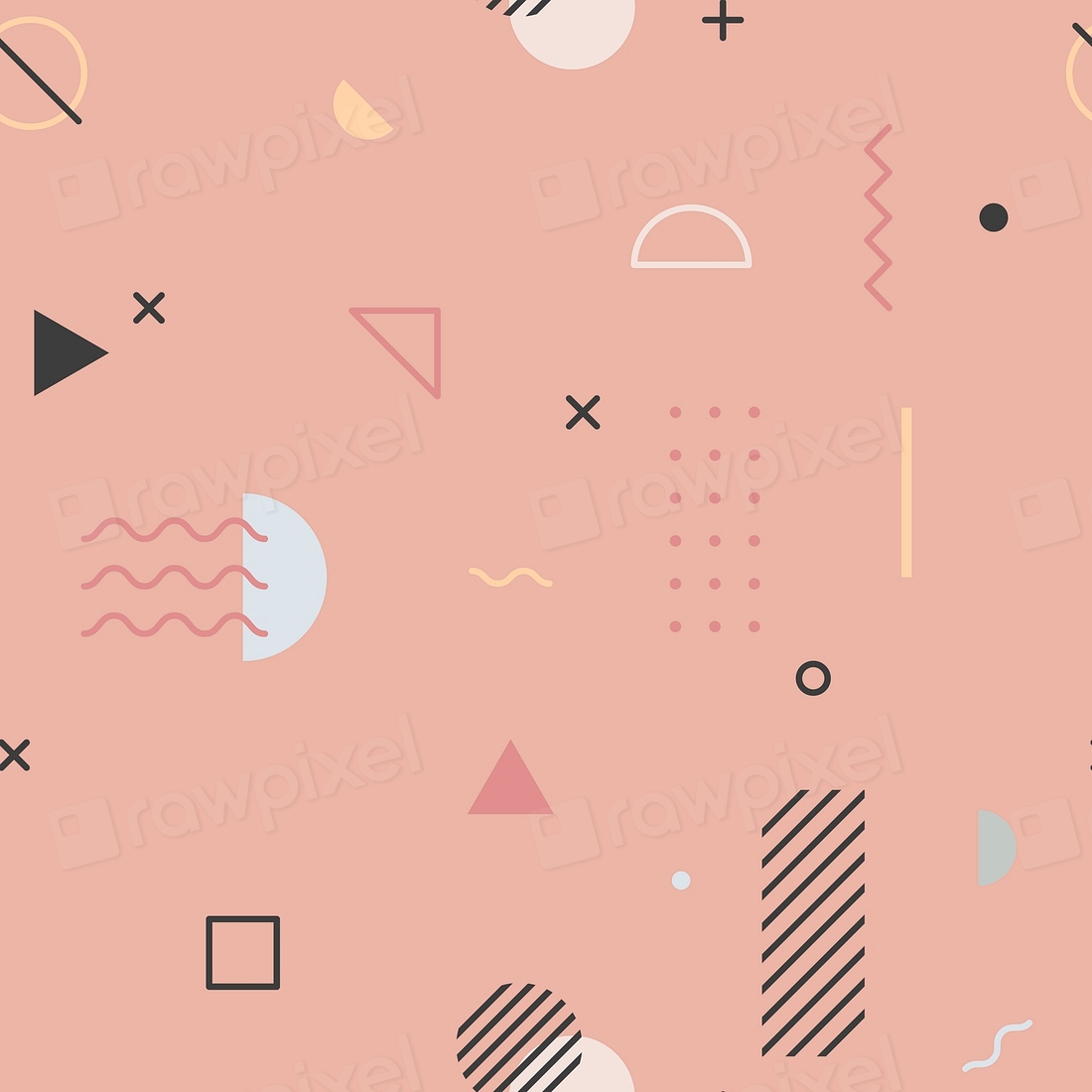 Pink Memphis pattern wallpaper vector | Premium Vector - rawpixel