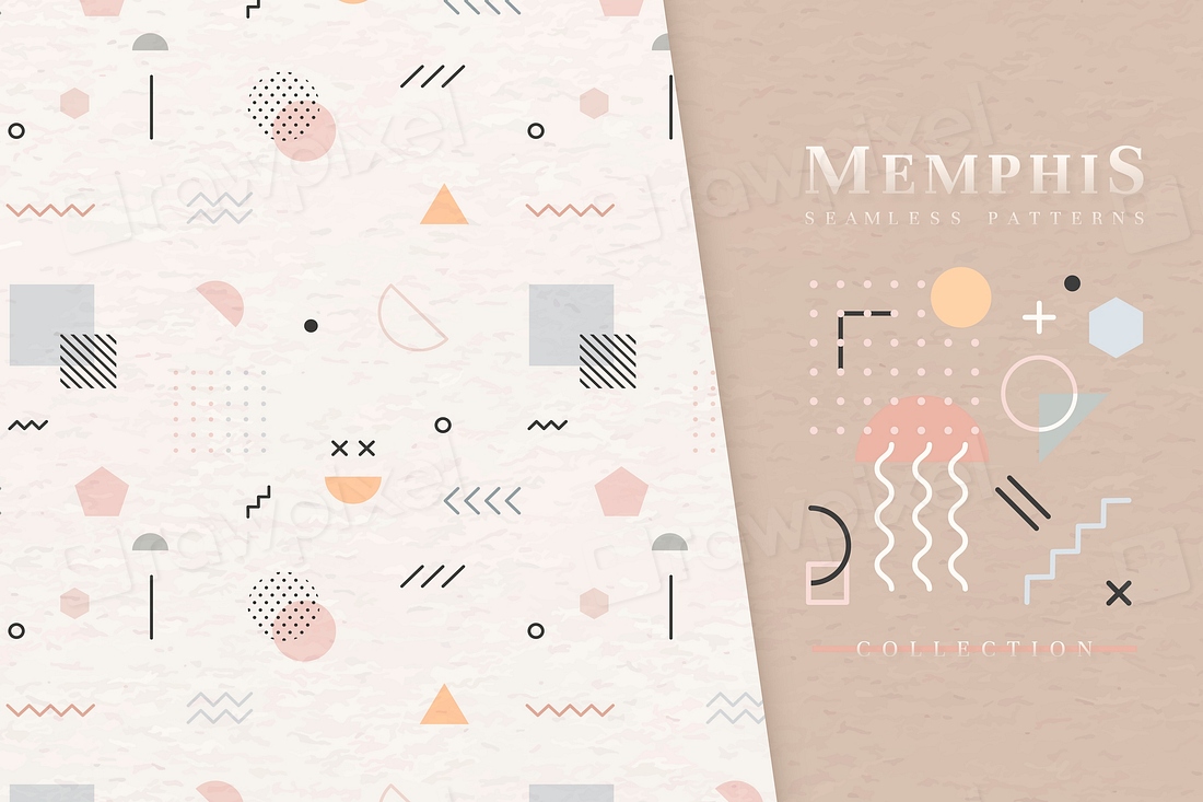 Beige Memphis seamless pattern vector | Premium Vector - rawpixel
