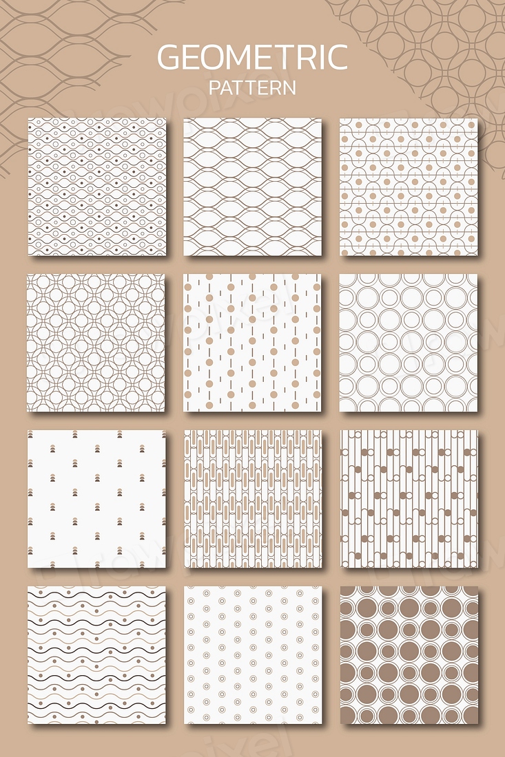 Seamless geometric pattern vector set | Premium Vector - rawpixel