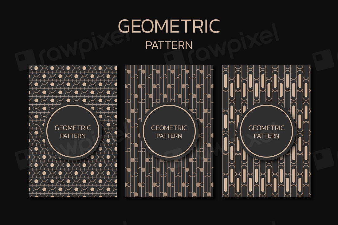 Seamless geometric pattern vector set | Premium Vector - rawpixel