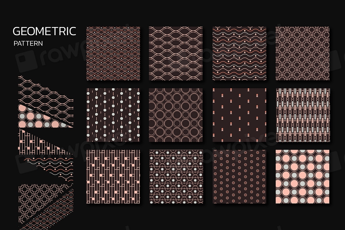 Seamless geometric pattern vector set | Premium Vector - rawpixel