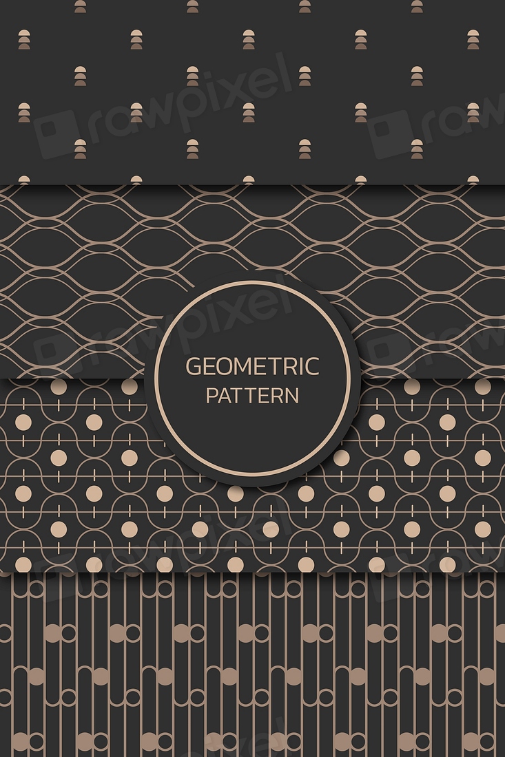 Seamless geometric pattern vector set | Premium Vector - rawpixel