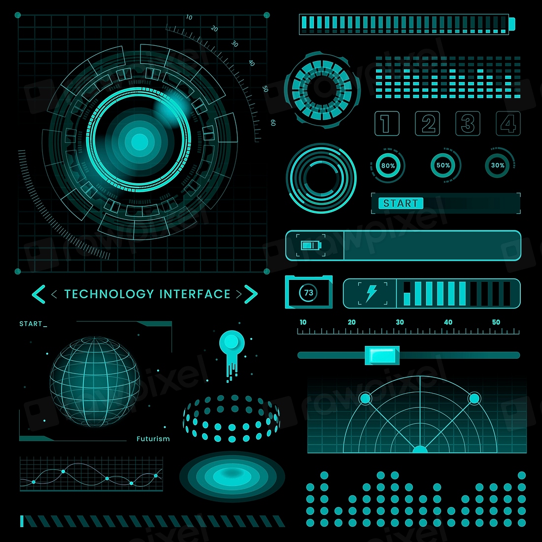 Technology interface template design elements | Premium Vector - rawpixel
