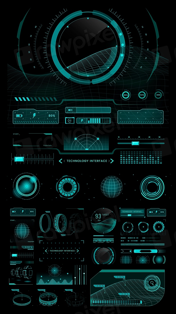 Technology interface template design elements | Premium Vector - rawpixel