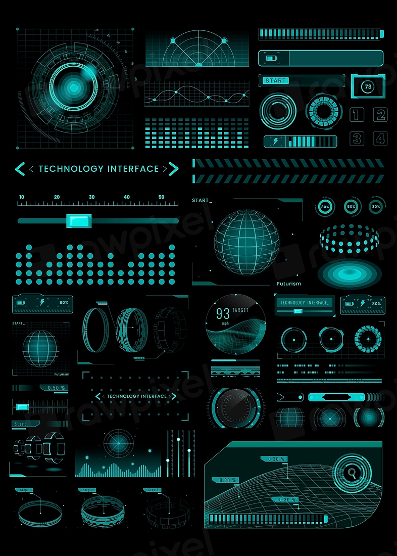 Technology interface template design elements | Premium Vector - rawpixel