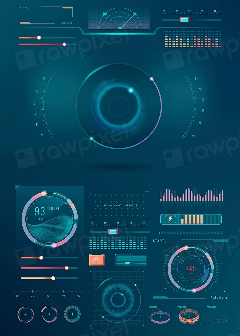 Technology interface template design elements | Premium Vector - rawpixel