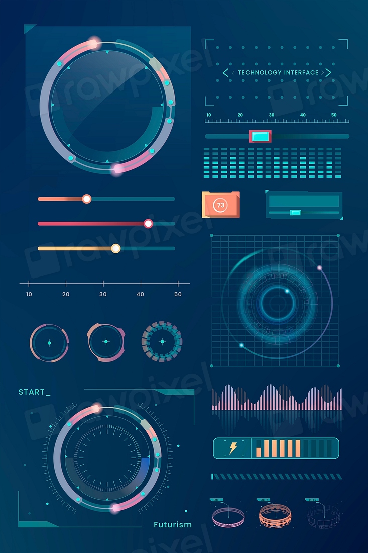Technology interface template design elements | Premium Vector - rawpixel