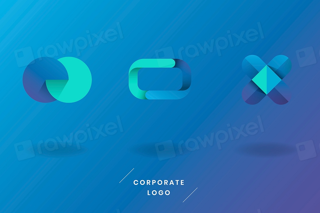 Blue turquoise logo design vector | Premium Vector - rawpixel