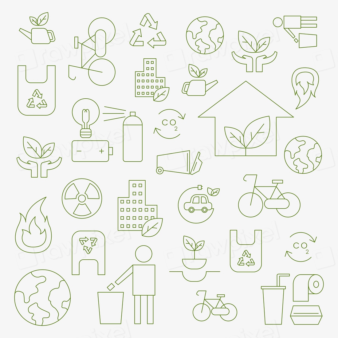 Environment icon design elements vector | Premium Vector - rawpixel