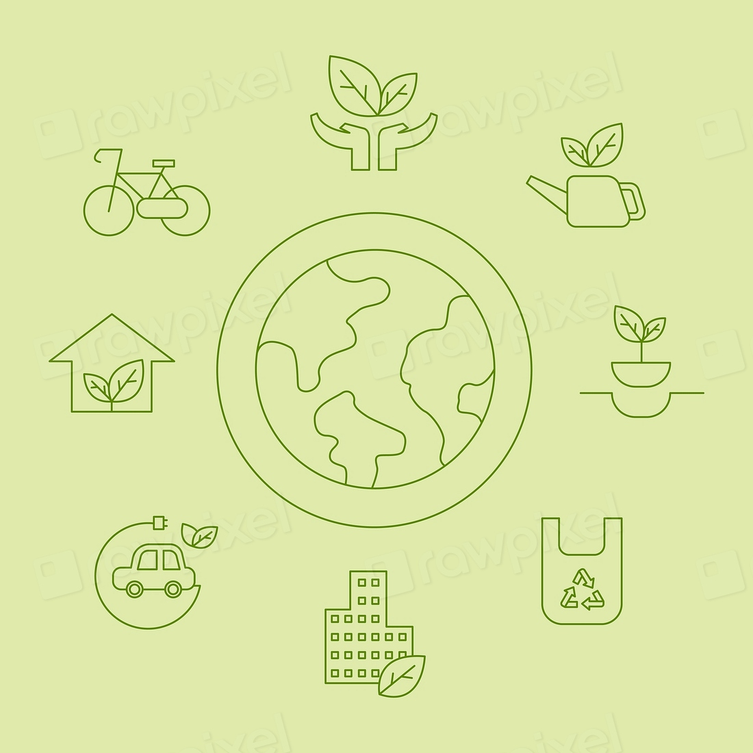 Environment icon design elements vector | Premium Vector - rawpixel