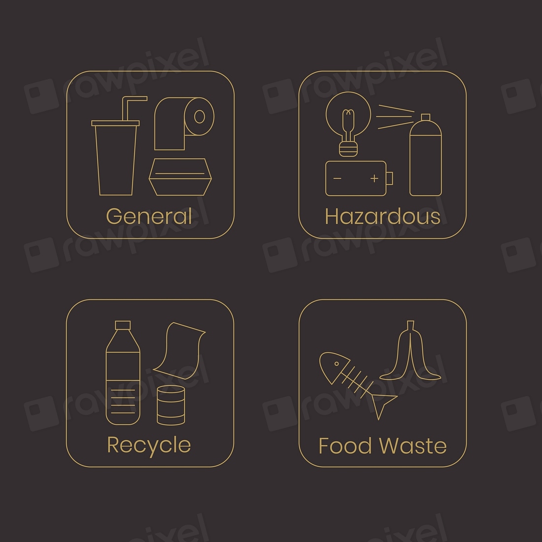 Waste management icon design elements | Premium Vector - rawpixel