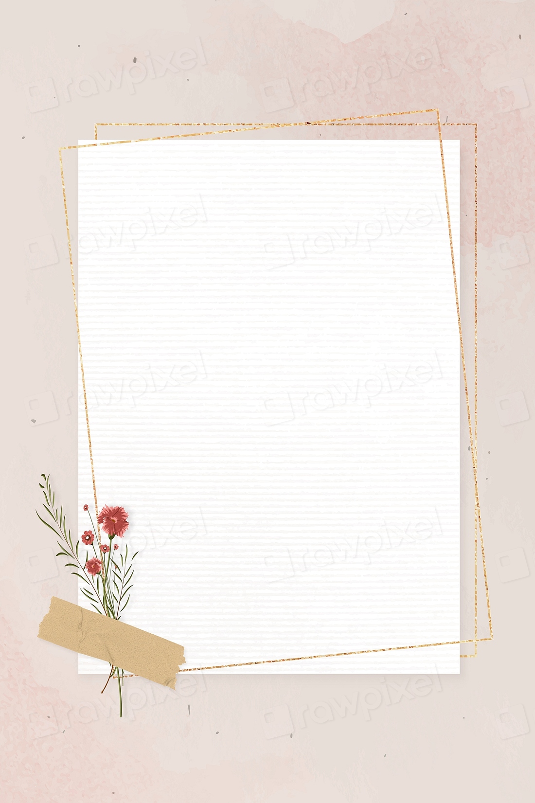 Blank rectangle gold frame pink | Premium Vector - rawpixel