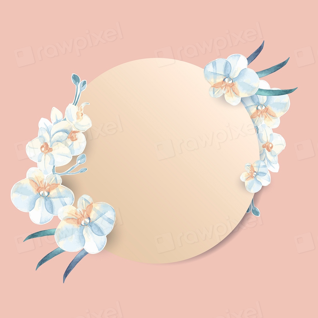 Round beige flower frame vector | Premium Vector - rawpixel