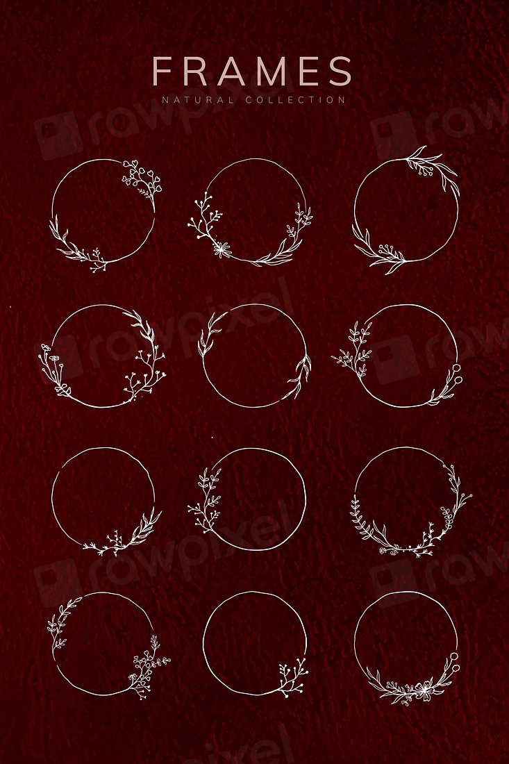 Round floral frame element vector | Premium Vector - rawpixel