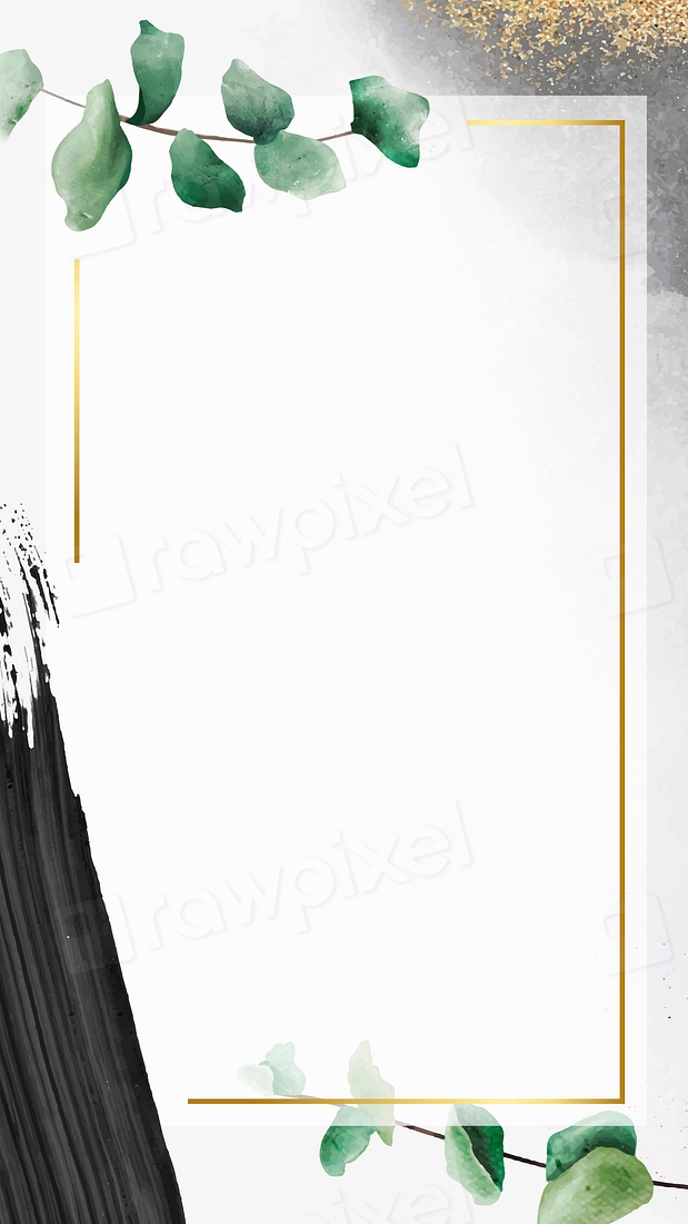 Rectangle gold frame eucalyptus leaf | Premium Vector - rawpixel