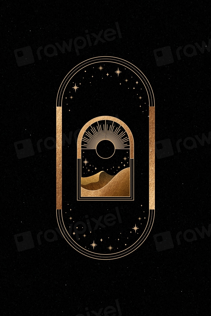 Mystical golden frame black background | Premium Vector - rawpixel