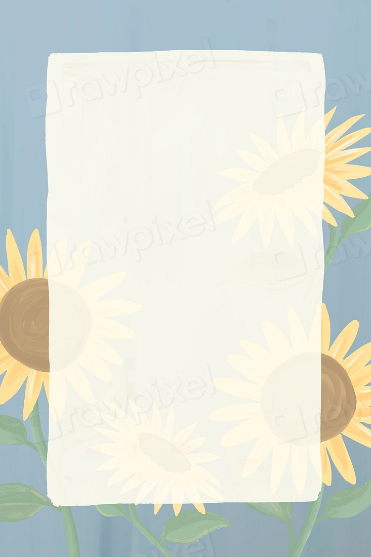 Rectangle sunflower frame vector | Premium Vector - rawpixel