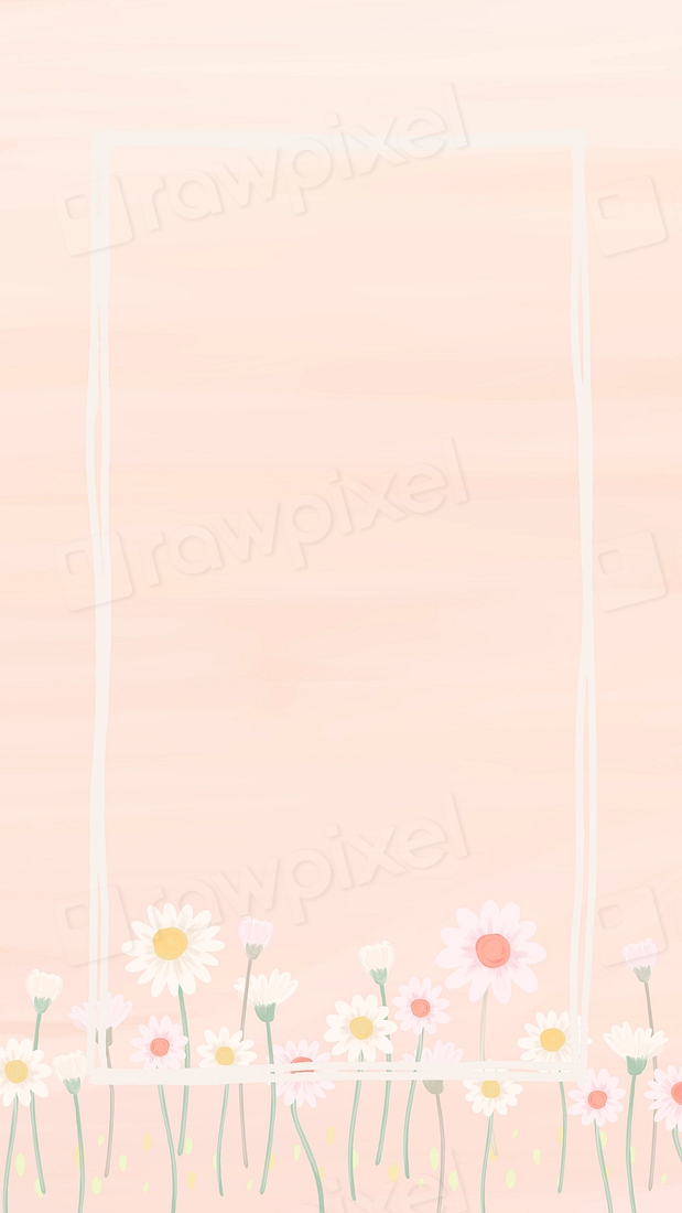 Rectangle daisy frame mobile phone | Premium Vector - rawpixel