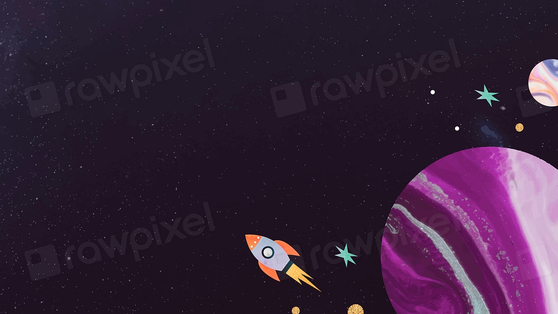 Colorful galaxy watercolor doodle rocket | Premium Vector - rawpixel