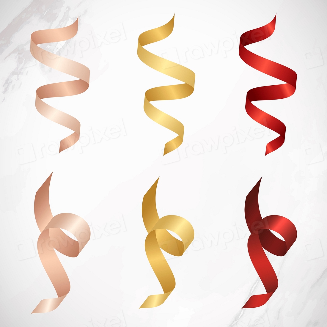 Metallic ribbon element set vector | Premium Vector - rawpixel