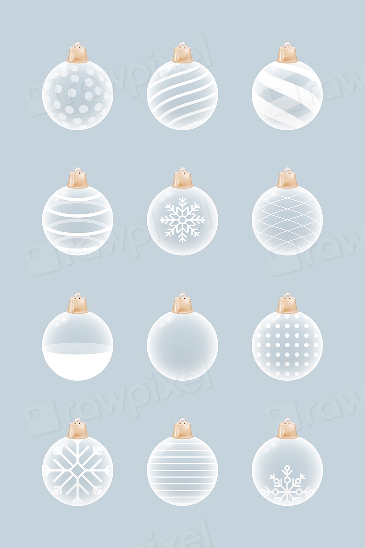 White Christmas baubles decorative element | Premium Vector - rawpixel