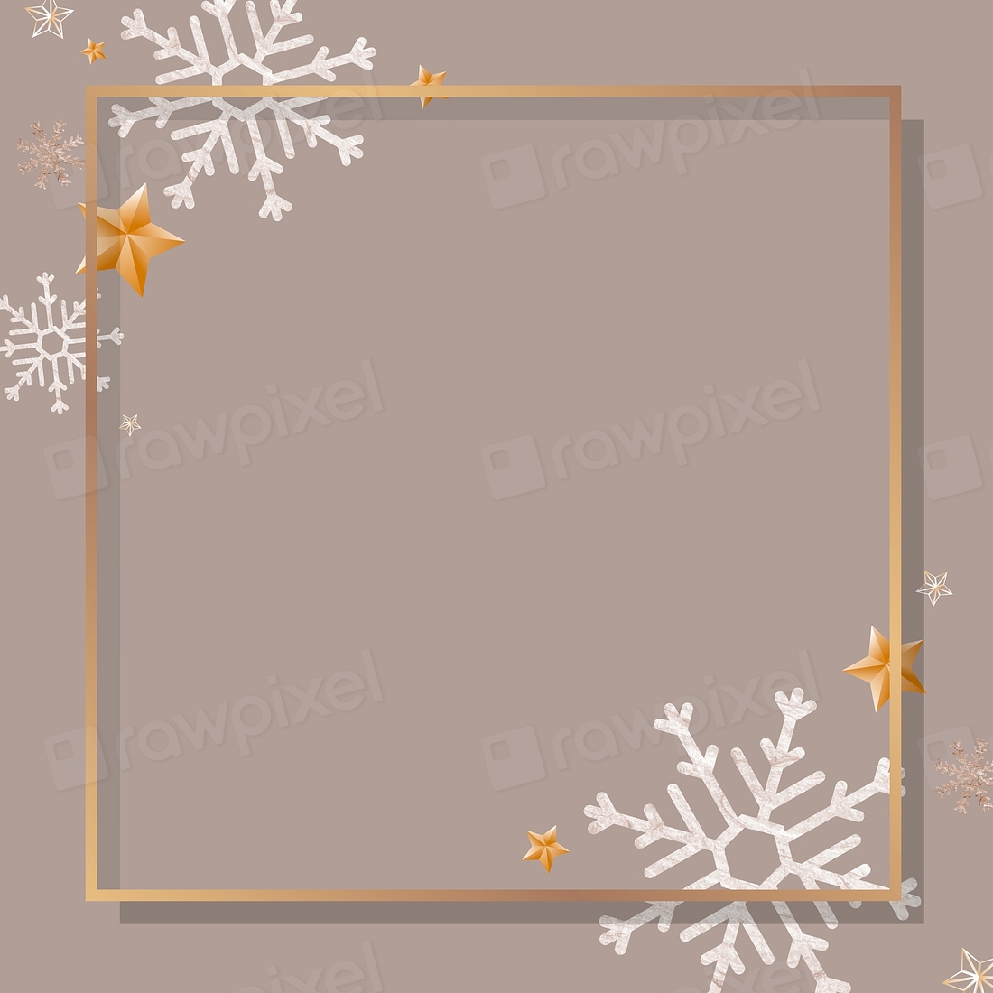 Gold frame snowflake patterned vector | Premium Vector - rawpixel