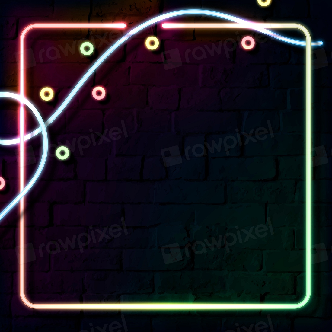 Rectangle colorful neon frame design | Premium Vector - rawpixel