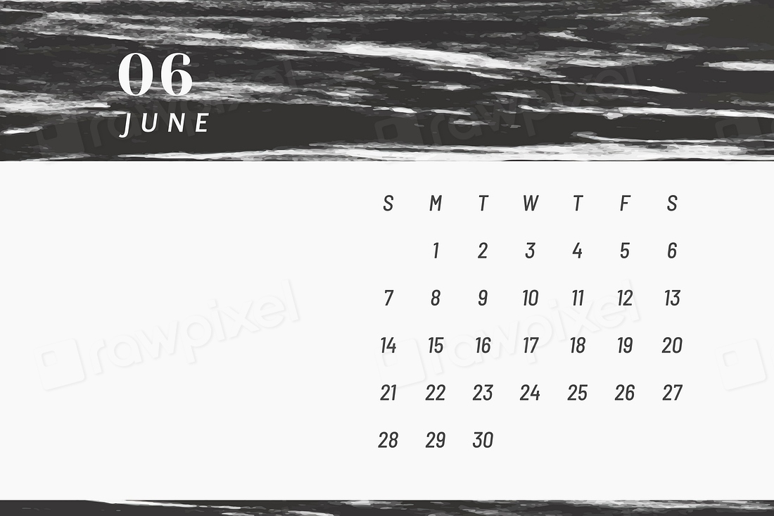 Black June calendar 2020 vector | Premium Vector - rawpixel