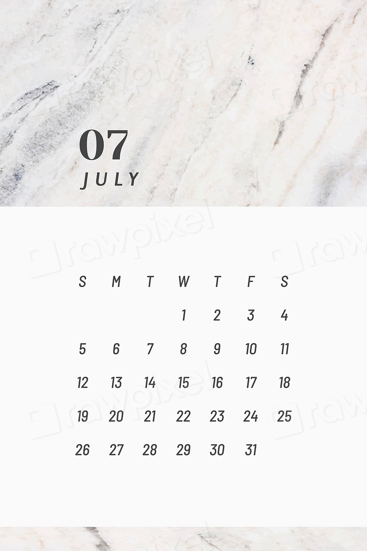 Black and white July calendar | Premium Vector - rawpixel