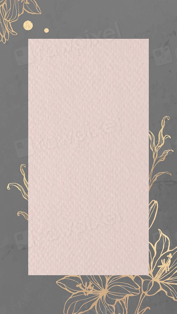 Rectangle pink paper gold floral | Premium Vector - rawpixel