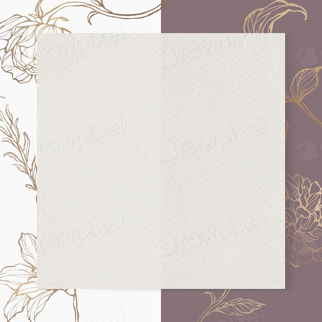 Rectangle paper floral outline background | Premium Vector - rawpixel