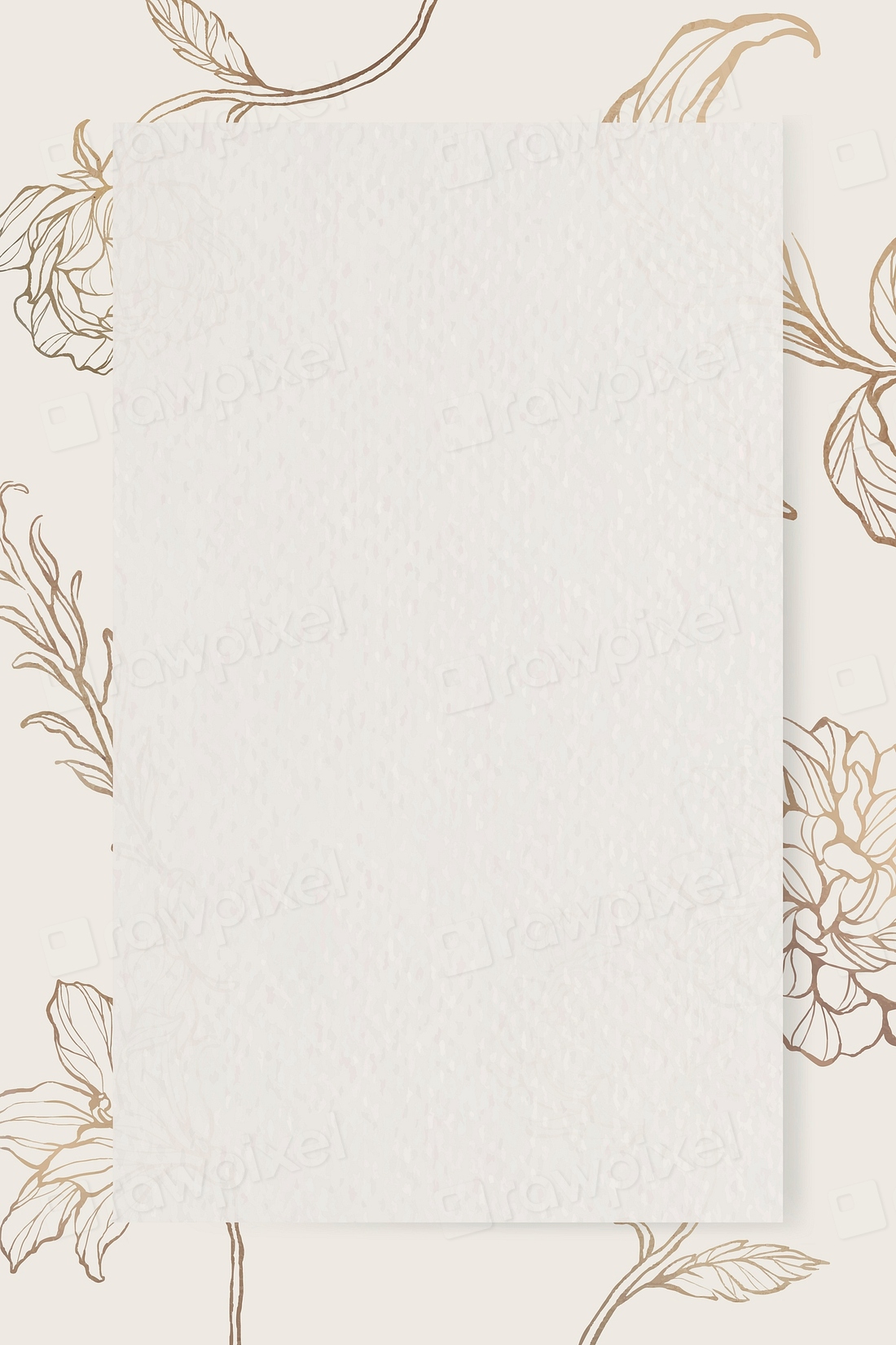 Rectangle paper floral outline background | Premium Vector - rawpixel