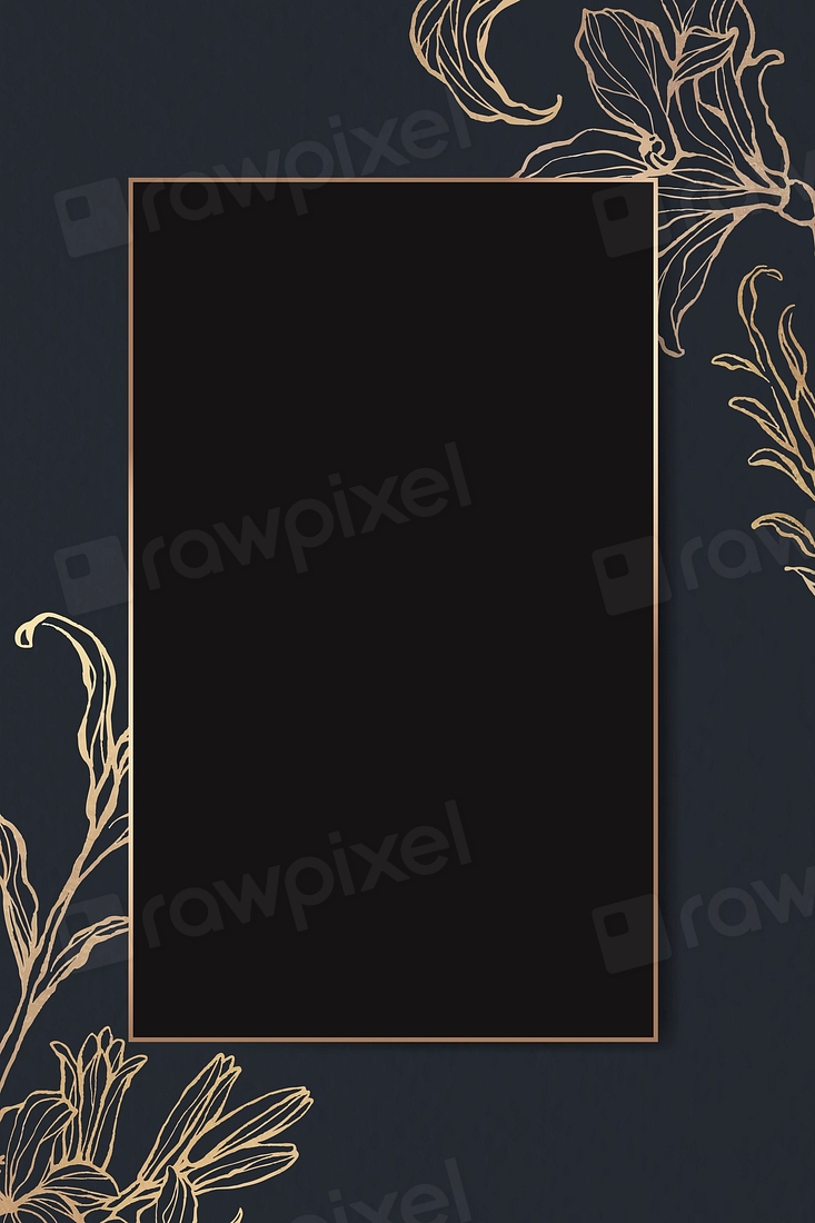 Rectangle gold frame floral outline | Premium Vector - rawpixel