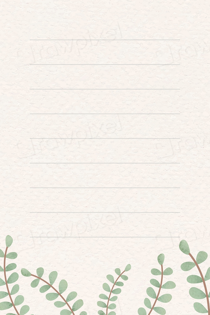 Leafy patterned note background vector | Premium Vector - rawpixel