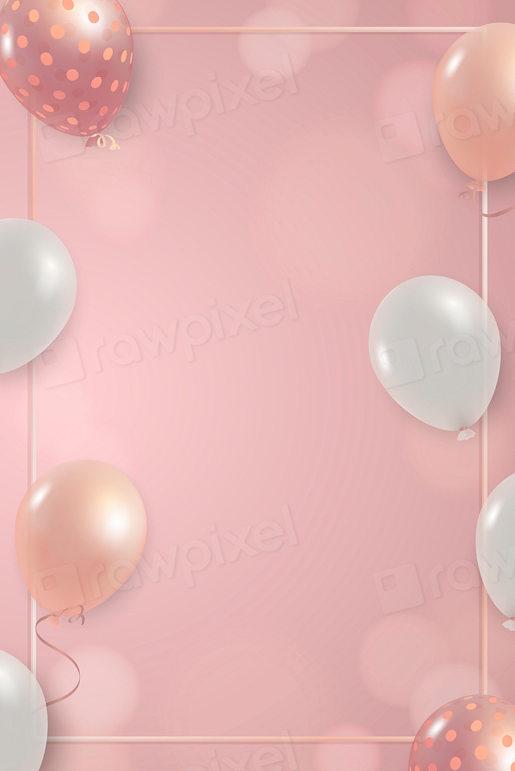 White pink balloons frame design | Premium Vector - rawpixel