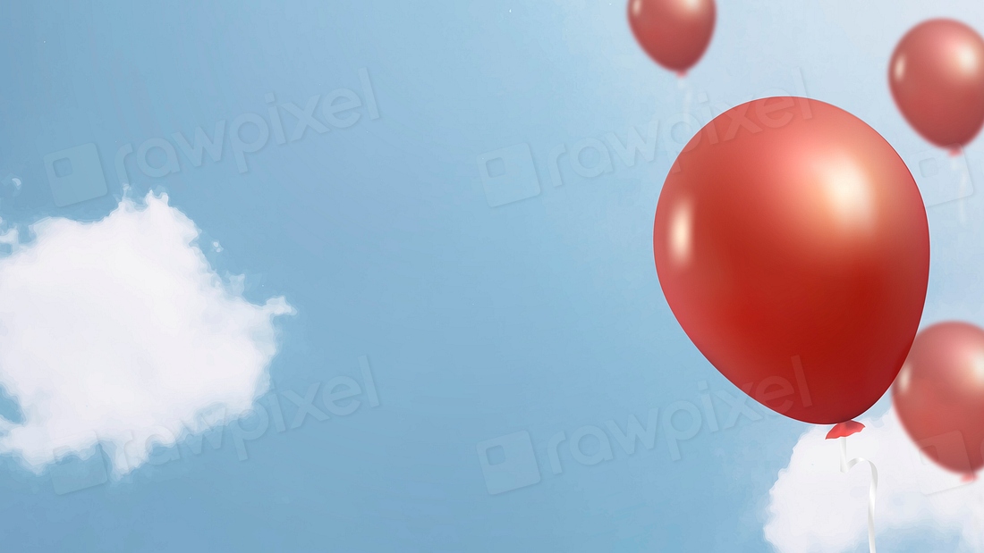 Red flying balloons template design | Premium Vector - rawpixel