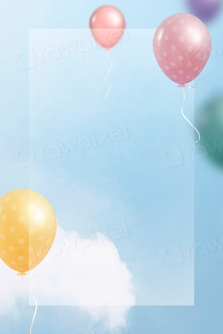 Colorful flying balloons frame design | Premium Vector - rawpixel