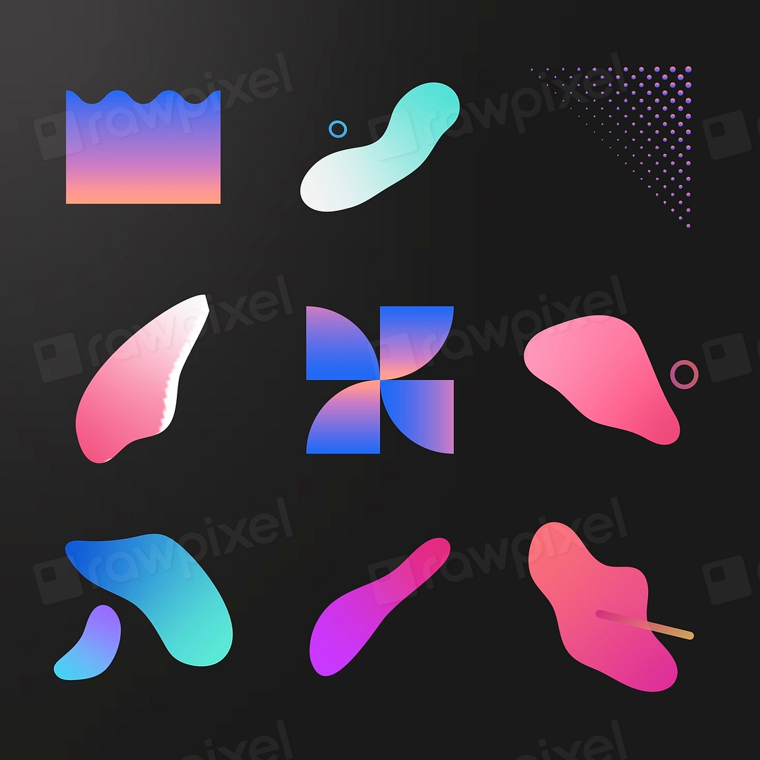Colorful gradient collection vector | Premium Vector - rawpixel