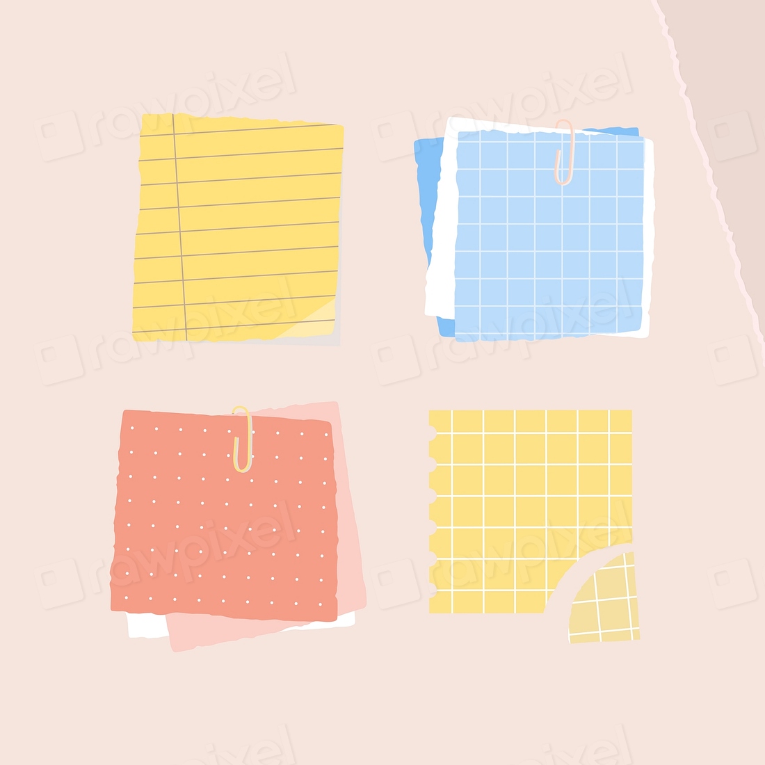 Colorful paper note collection social | Premium Vector - rawpixel