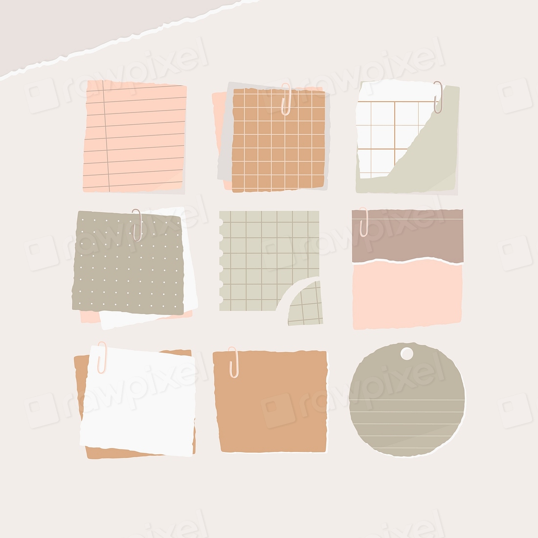 Colorful paper note collection social | Premium Vector - rawpixel