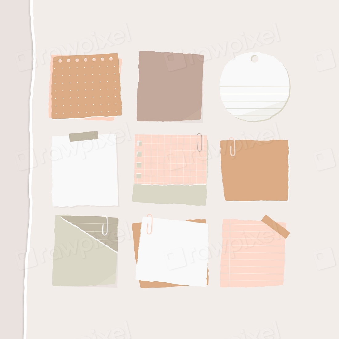 Colorful paper note collection social | Premium Vector - rawpixel