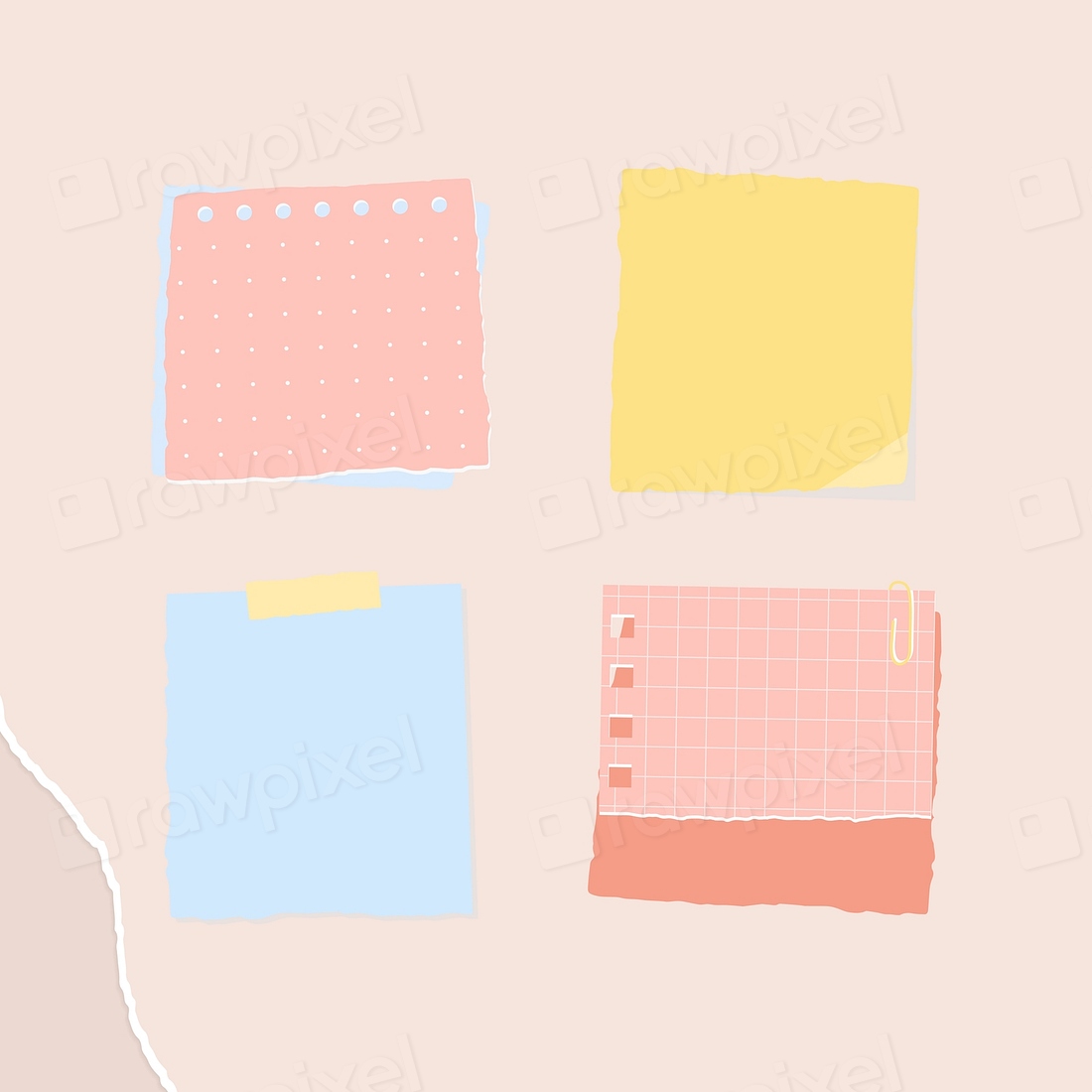 Colorful paper note collection social | Premium Vector - rawpixel